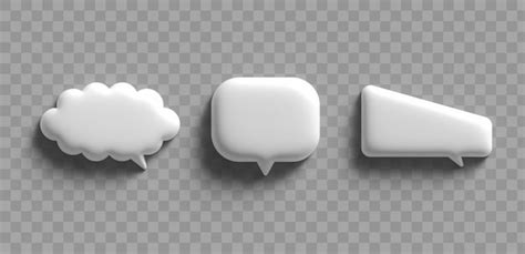 Premium Psd 3d White Empty Chat Bubbles