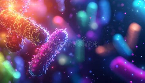 Microscopic View Of Diverse Microorganisms And Abstract Cellular