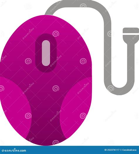 The Drawing Of A Dark Pink Computer Mouse A Small Hardware Input
