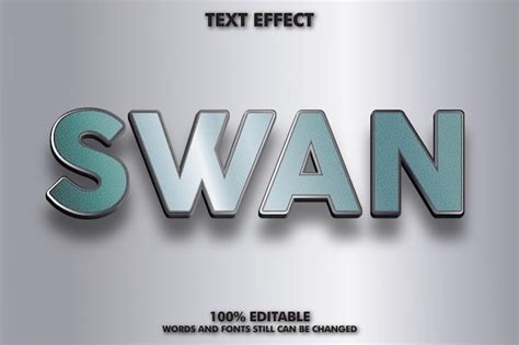 Premium Vector Metallic Chrome Editable Text Effect Vector Sleek Typography