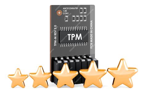 Premium Photo Trusted Platform Module Tpm With Five Golden Stars 3d