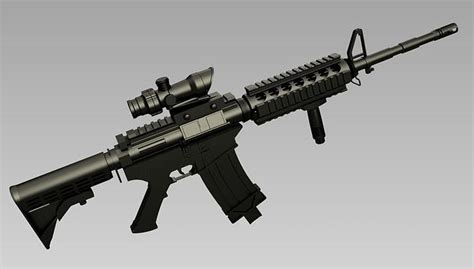 Sniper Rifle M4a1 3d Model Cgtrader