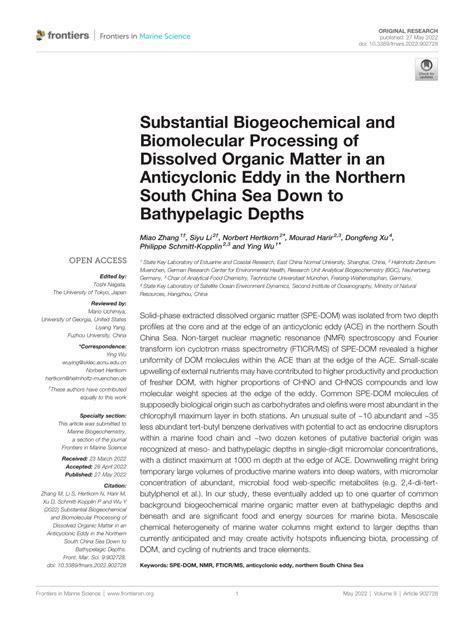 Pdf Substantial Biogeochemical And Biomolecular Processing Of