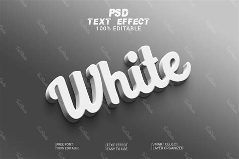 White Elegant Cursive Handwritten 3d Text Effect Free Photoshop Psd File