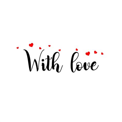 Banner De Caligrafía De Signo De Amor Con Corazones Rojos Aislados