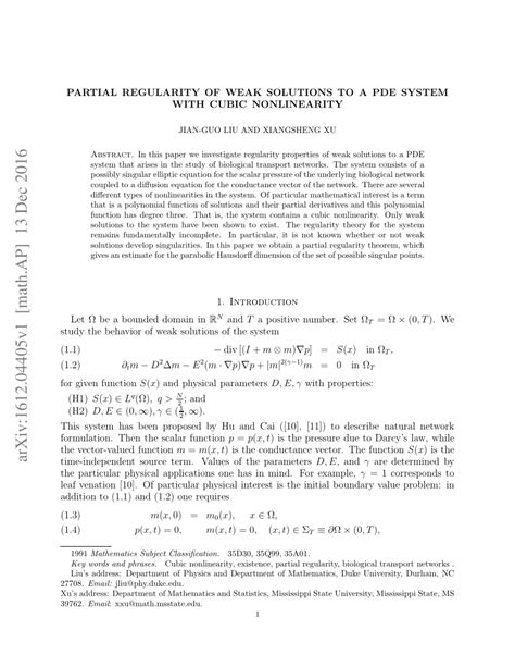 Pdf Partial Regularity Of Weak Solutions To A Pde System With Cubic Nonlinearity