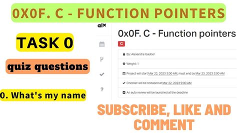 0x0f C Function Pointers Alx Quiz Questions And 0 Whats My Name Youtube