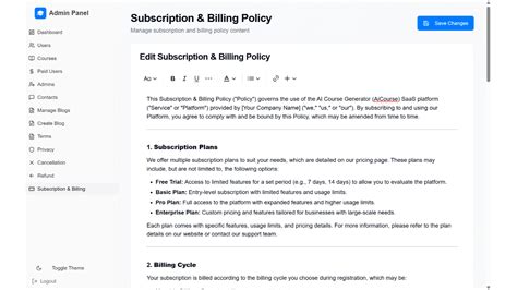Ai Course Generator Text To Course Saas Ai Quiz Ai Chat Translation Earn Desktop App React