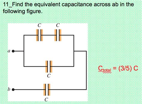 Solved Find The Equivalent Capacitance Across Ab In The