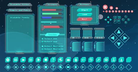Sci Fi Pixel Art Ui Kit 2d Icons Unity Asset Store