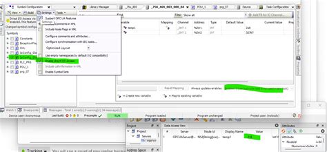 Tp Visu Panel Using Opc Ua Server Instead Of Network Variables Or