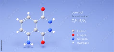 Luminol Molecule Molecular Structure Aromatic Amines 3d Model Structural Chemical Formula