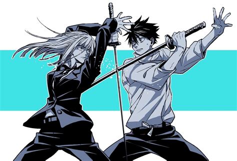 Kasumi Miwa And Yuta Okkotsu Pose Di Azione Schizzi Schizzi D Arte