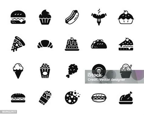 패스트 푸드 아이콘 세트 흰색 배경에 고립 된 건강에 좋지 않은 음식에 대한 스톡 벡터 아트 및 기타 이미지 건강에 좋지 않은 음식 건강하지 못한 생활방식 겨자