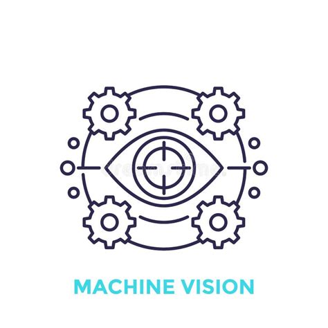 Machine Vision Computer Visual Recognition Icon Stock Vector