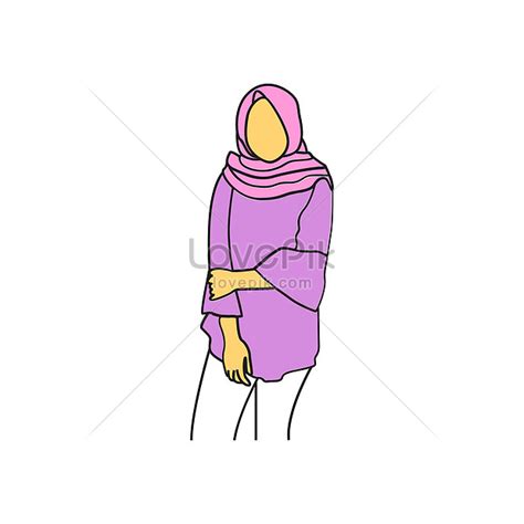 여자 포즈 라인 아트 스타일 일러스트 무료 다운로드 Lovepik