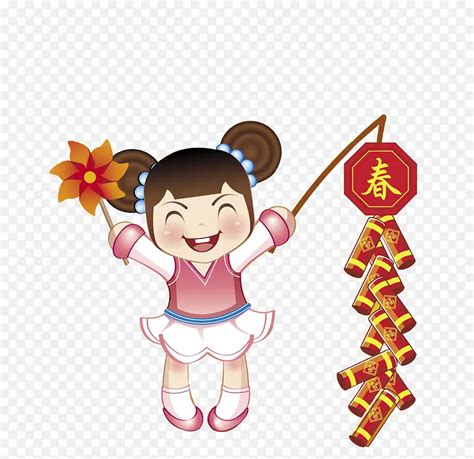 拿着鞭炮的小女孩png图片素材下载图片编号8692144 Png素材网