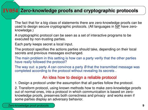 Ppt Chapter 12 Z Ero Knowledge Proof Protocols Powerpoint