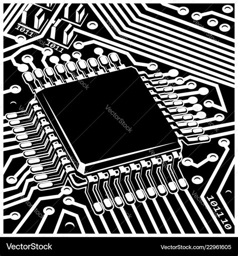 Electronic Circuit Chip On Board Royalty Free Vector Image