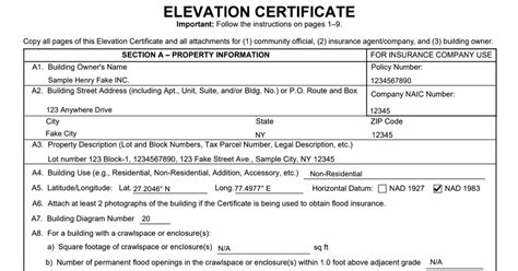 Flood Elevation Certificate