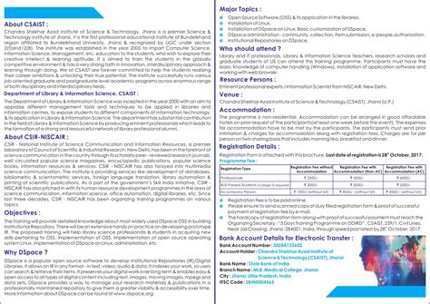 National Training Programme On “design And Development Of Institutional Repositories Using Dspace
