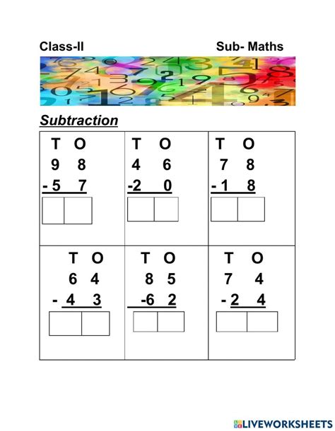 Free Online Subtraction Worksheet For 2nd Download Free Online