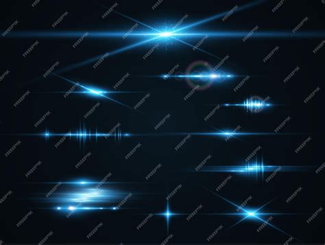 파란색 배경에 빛의 패턴과 빛이라는 단어가 있습니다 프리미엄 벡터