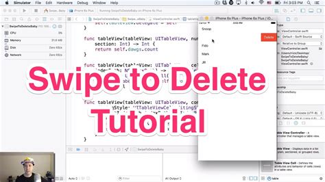 Swipe To Delete Tutorial For Uitableview Youtube