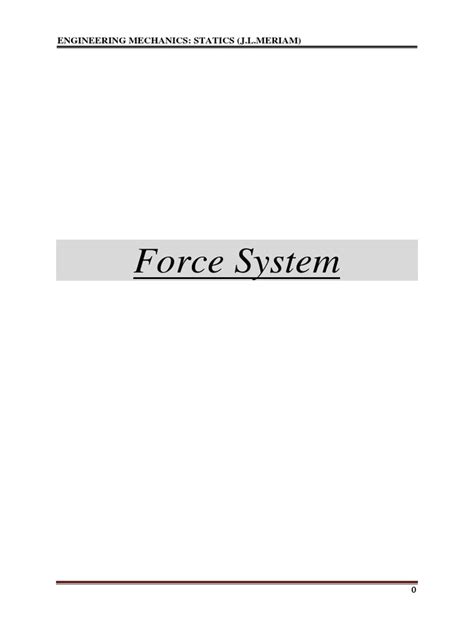Force System Pdf Force Mass