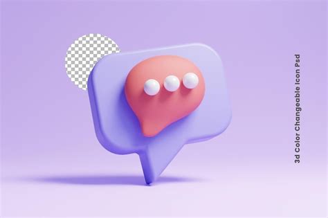 Premium Psd 3d Speech Bubbles Icon Or Chat Message Notification Icon Or 3d Online Messaging Icon