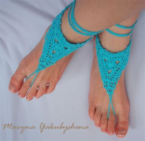 Творческие истории с Мариной Якубышеной Бирюзовые босые сандалии