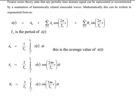 Solved Fourier Series Theory State That Any Periodic Time