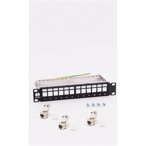 Netrack Keystone Patch Panel 10 12 Port FTP Equipped With 12x Keystone Jack Cat 6