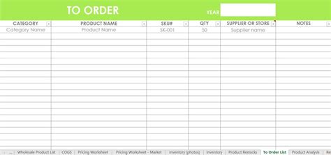 Inventory Spreadsheet Etsy Seller Tool Shop Management Etsy