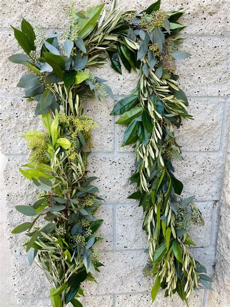 Fresh Olive Leaf And Eucalyptus Garland Natural Wedding Decor Etsy