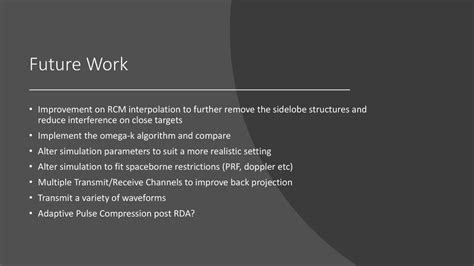 Comparing Synthetic Aperture Radar Signal Processing Techniques And Designing A Simple Rda Sar