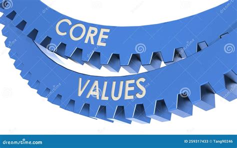 Core Values Word On Blue Cogs Stock Illustration Illustration Of Guidance High 259317433