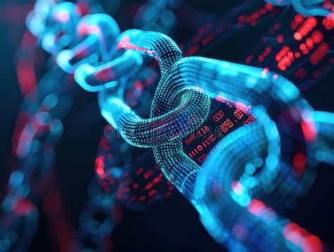 Futuristic Blockchain Network Abstract Geometric Chainsgenerative Ai