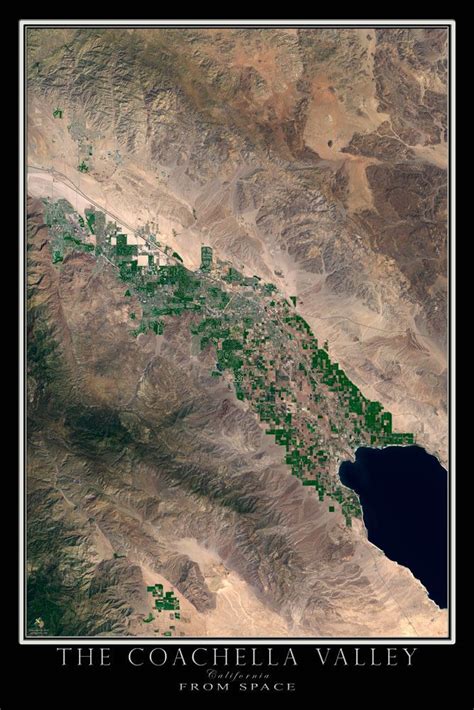 Coachella Valley California Satellite Poster Map