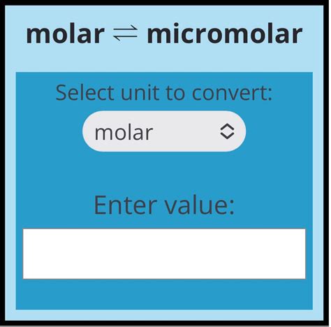 Molar To Micromolar Concentration Conversion