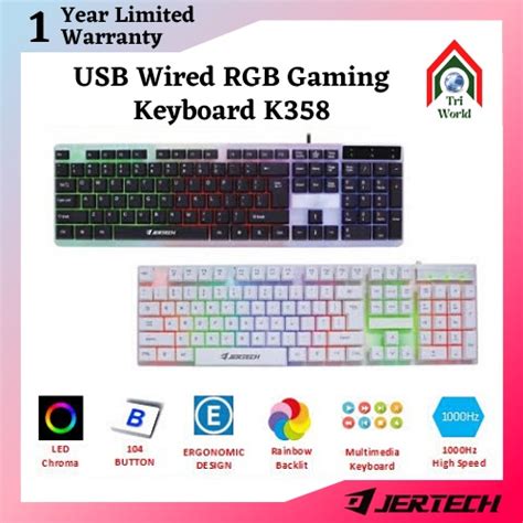 EASYPOS Jertech USB Wired Gaming Keyboard With Rainbow LED Backlight K 键盘 Shopee Malaysia