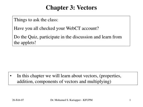 PPT Chapter Vectors PowerPoint Presentation Free Download ID
