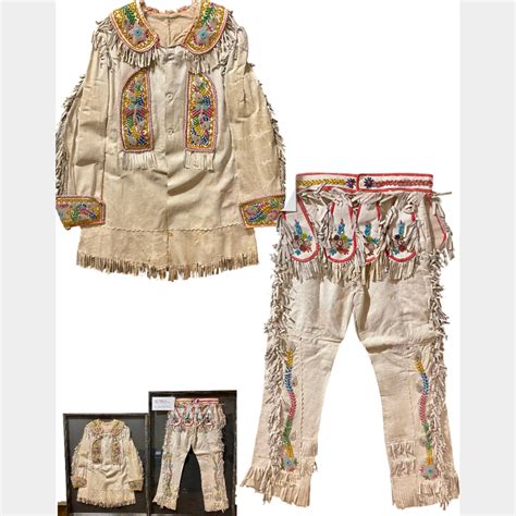 Early 1900s Wild West Show Style Beaded Pants And Shirt Western