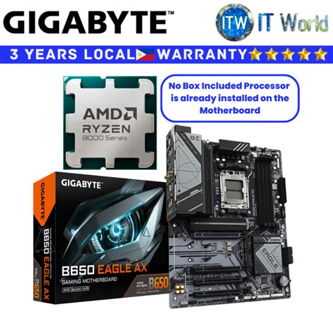 Itw Gigabyte Bundle Ryzen Motherboard Amd 7 8700f Tray Type Processor