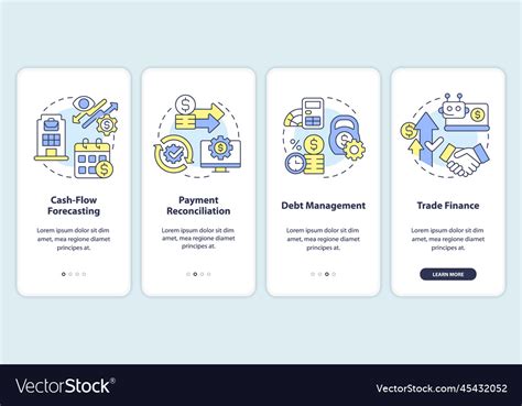 Treasury Management System Functions Onboarding Vector Image