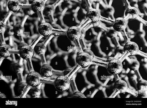 3d Rendering Of Silver Structure Of The Graphene Or Carbon Surface