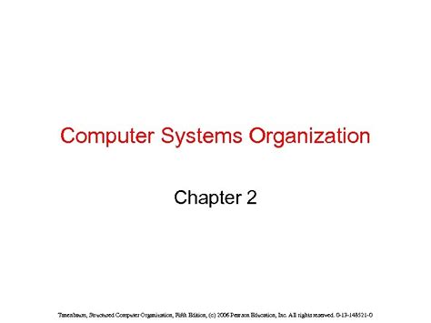Computer Systems Organization Chapter 2 Tanenbaum Structured Computer