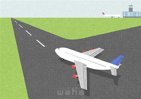 乗り物飛行機滑走路空空港レジャー風景世界海外旅行飛び立つ イラスト作品紹介 イラスト写真のストックフォトwaha