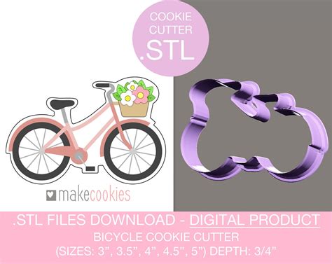 Digital Download Bicycle Cookie Cutter Stl Files Etsy