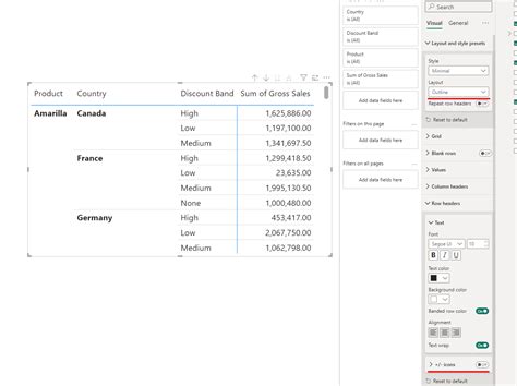Bug Matrix Row Header Formatting Not Consisten Microsoft Fabric Community